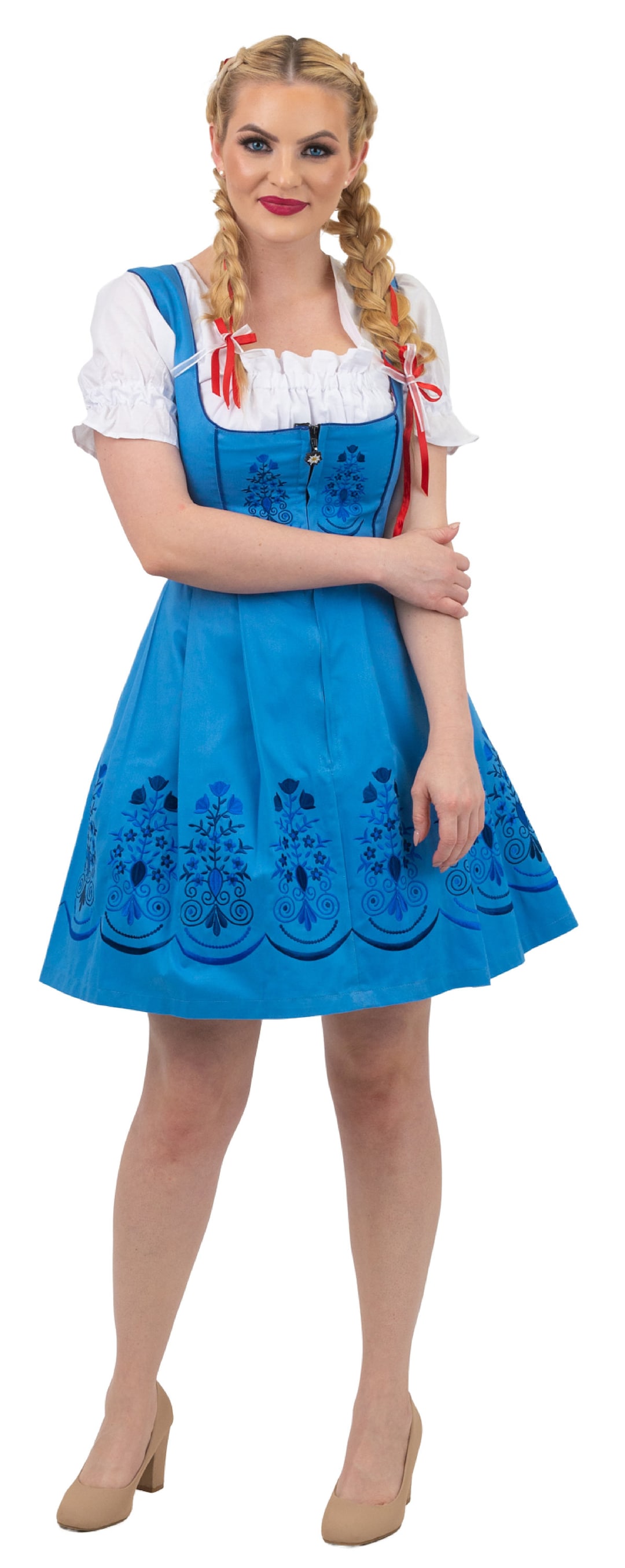 Traditional, Bavarian 3 Piece Blue Dirndl Set, Includes Women’s Dirndl ...