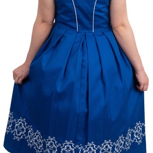 3 Piece Long Blue German Dirndl Dress Set for Bavarian Oktoberfest - Etsy