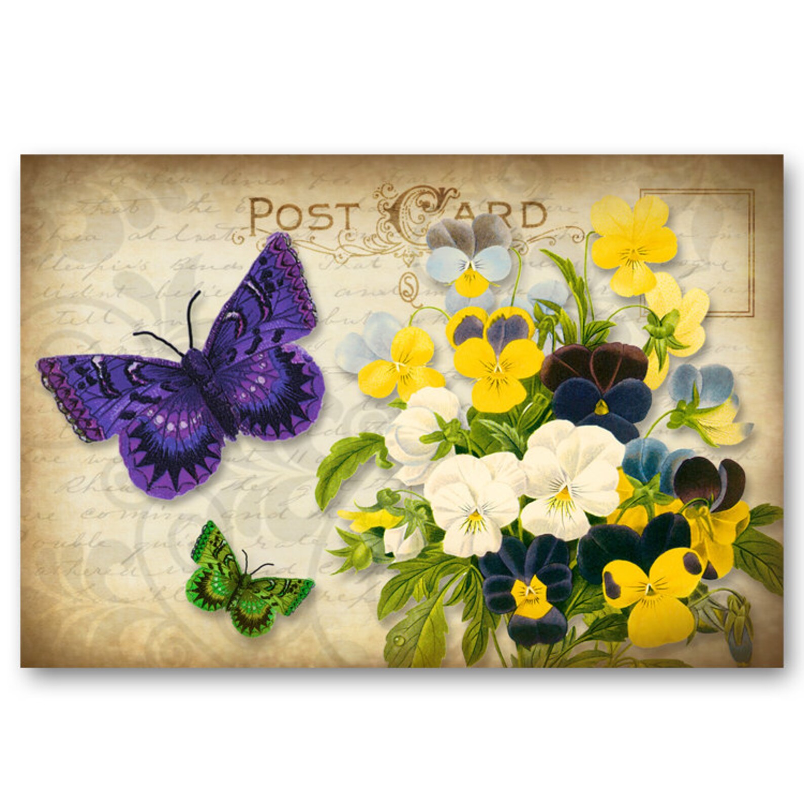 VICTORIAN FLOWERS Postcard Set of 20 Postcards. Artistic Flower in a ...