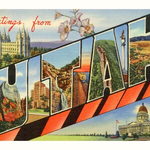 GREETINGS FROM 50 American States Vintage Reprints Postcard Set ca ...