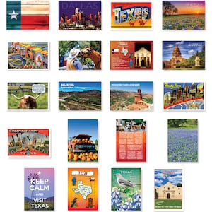 TEXAS Postcard Set of 20 Postcards. TX Post Card Variety Pack ...