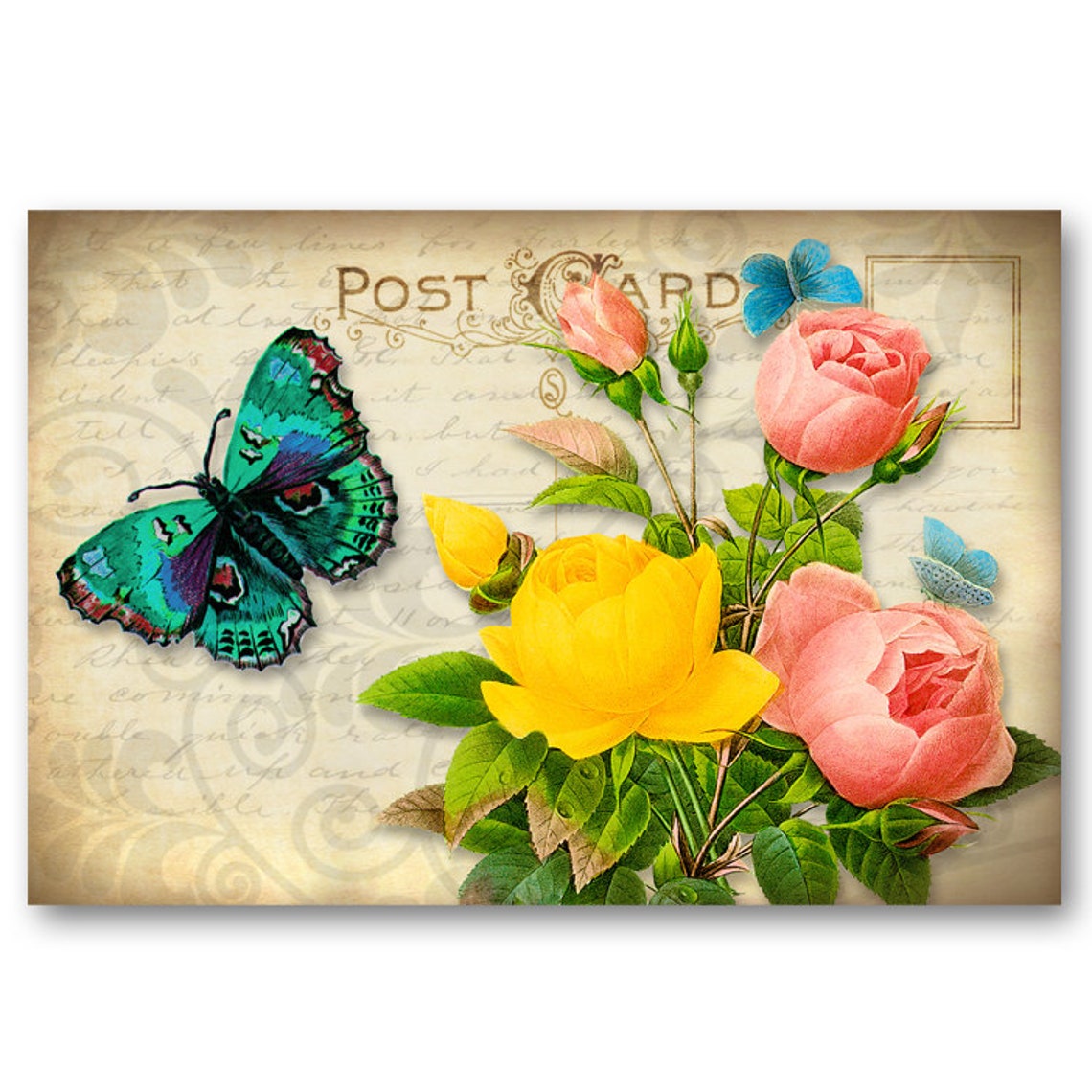 VICTORIAN FLOWERS Postcard Set of 20 Postcards. Artistic Flower in a ...