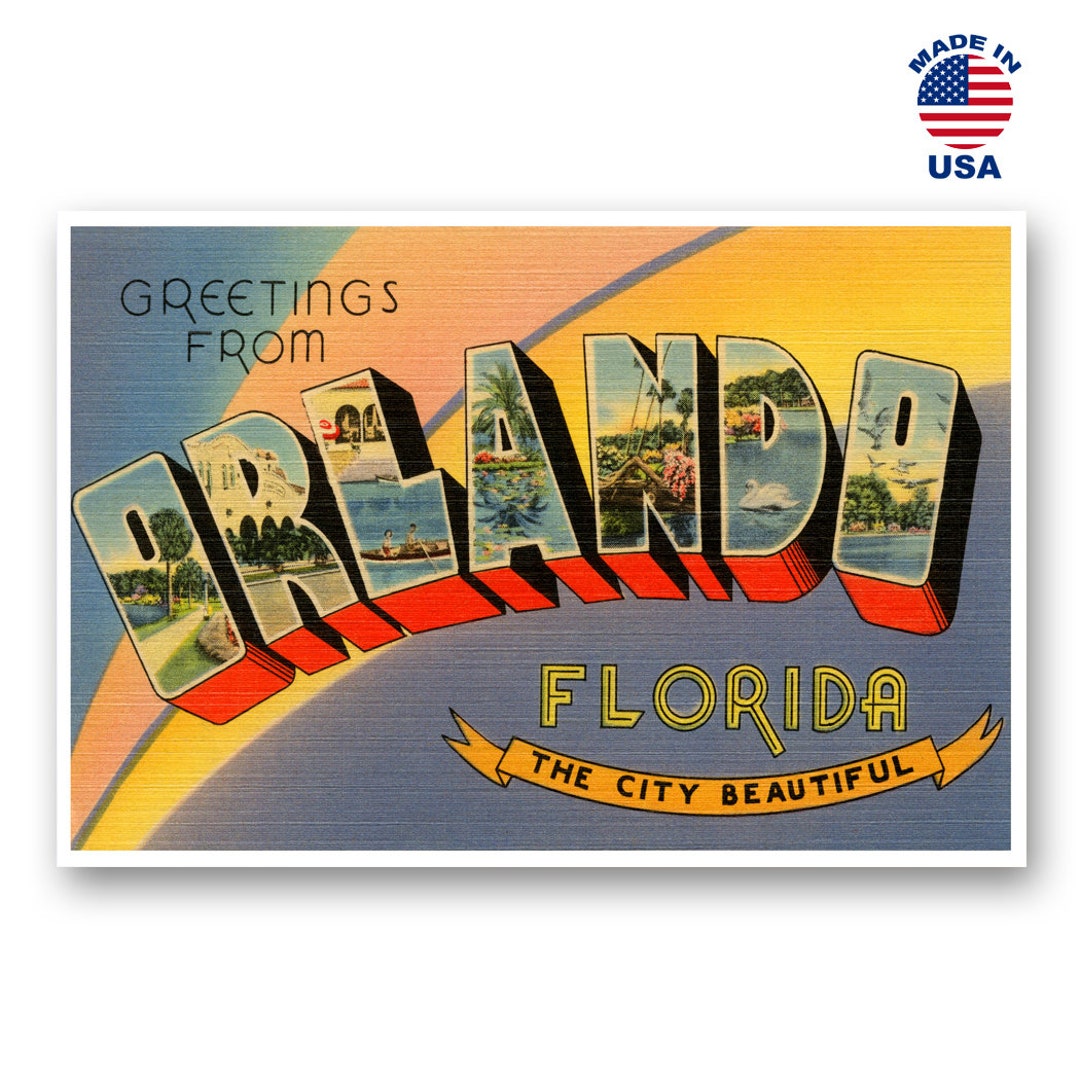 Greetings From ORLANDO, FL Vintage Reprint Postcard Set of 20 Identical ...