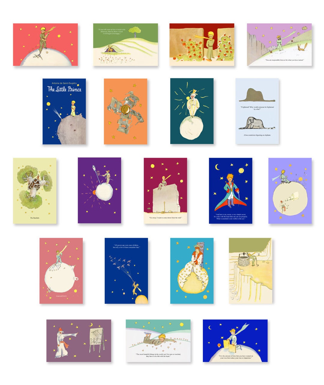LITTLE PRINCE Postcard Set of 20 Postcards. Children's Book ...