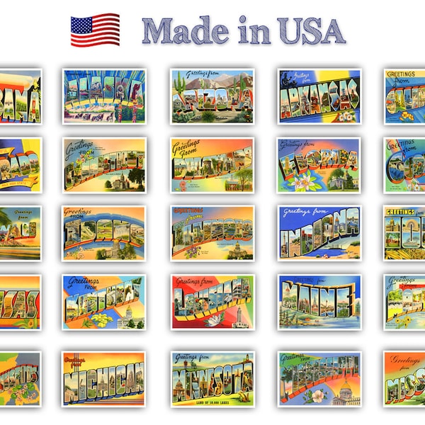 Big Letter Postcards - Etsy