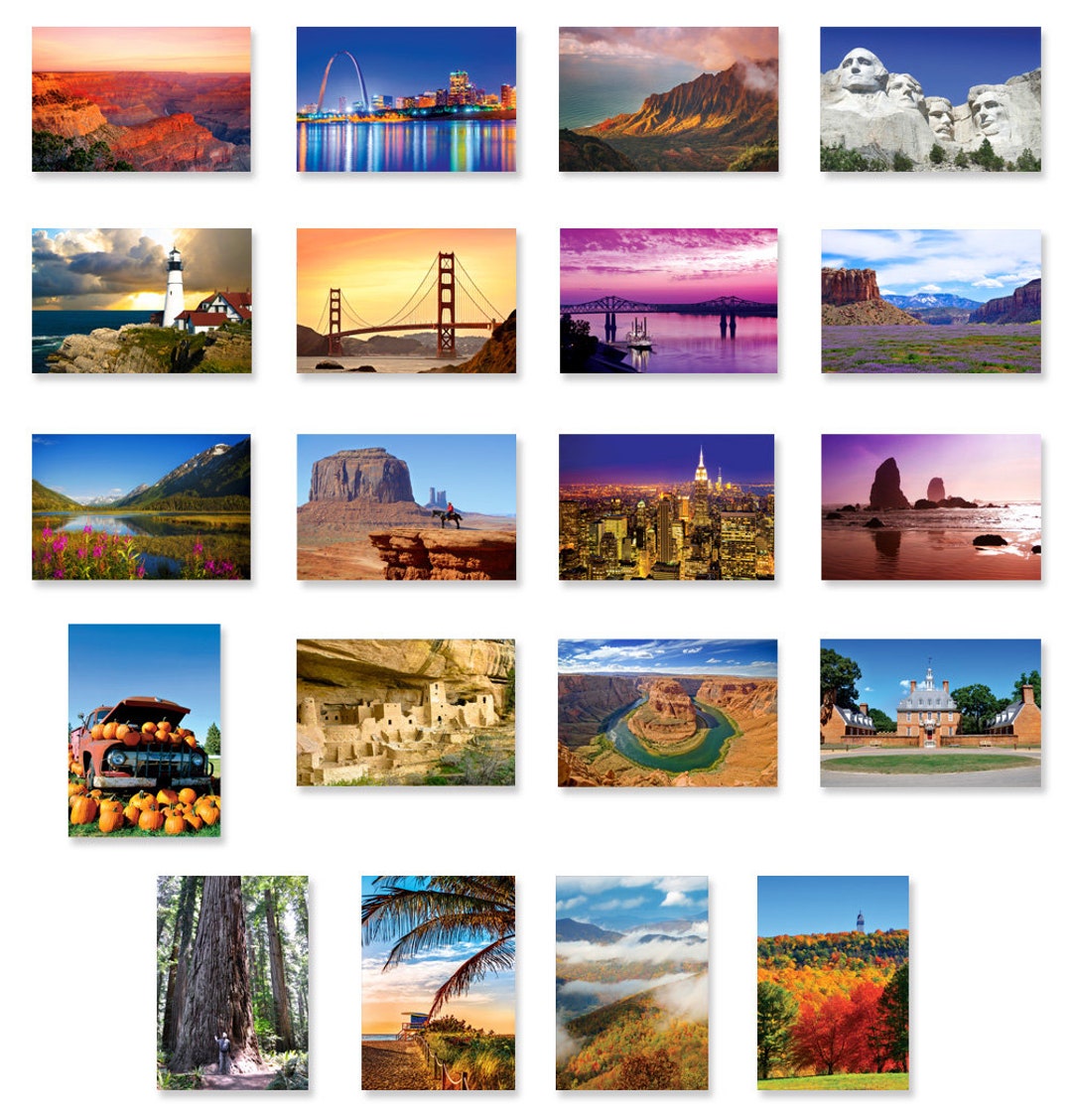 AMERICA THE BEAUTIFUL Postcard Set of 20. Post Card Variety Pack ...