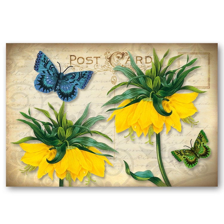 VICTORIAN FLOWERS Postcard Set of 20 Postcards. Artistic Flower in a ...