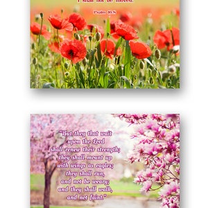 BIBLE QUOTES Note Card Set of 10. Blank Inside. Book Theme Variety Pack ...