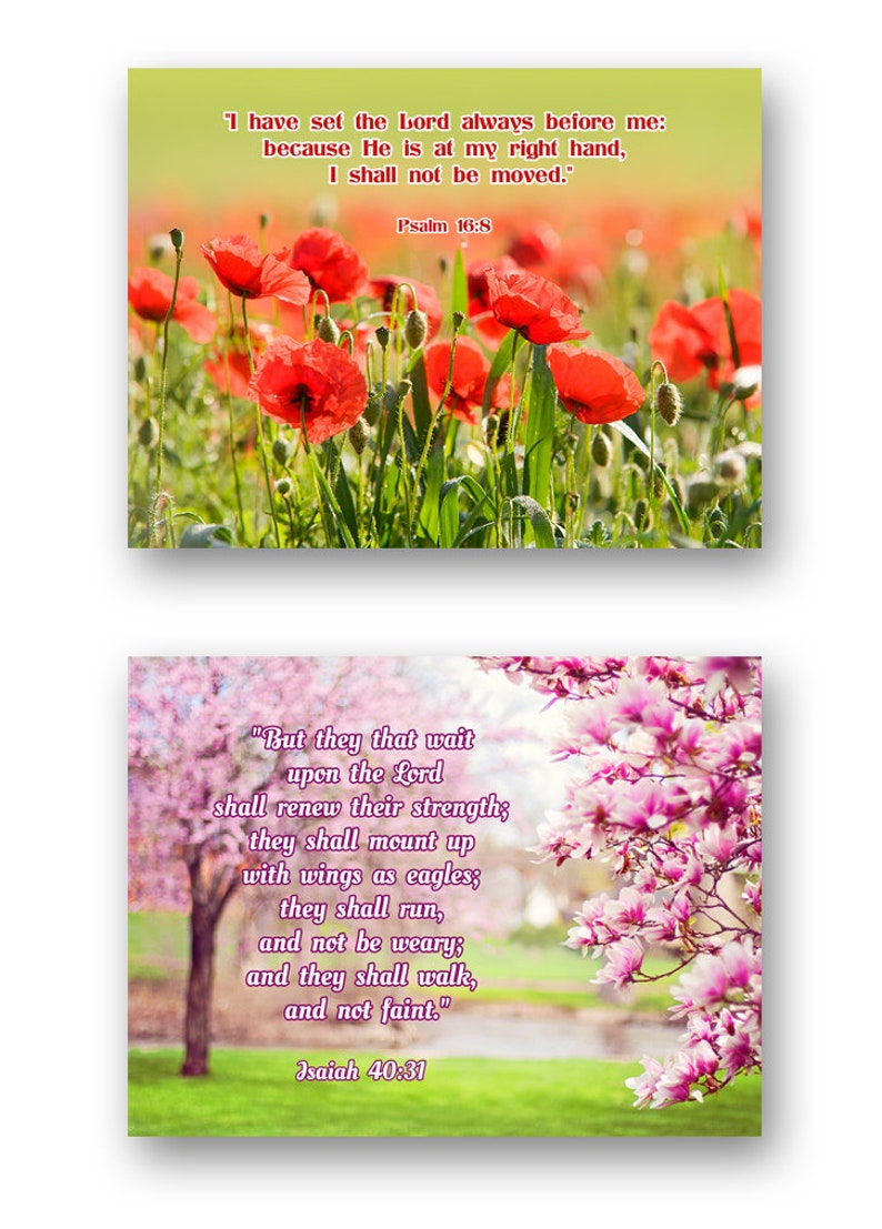 BIBLE QUOTES Note Card Set of 10. Blank Inside. Book Theme Variety Pack ...