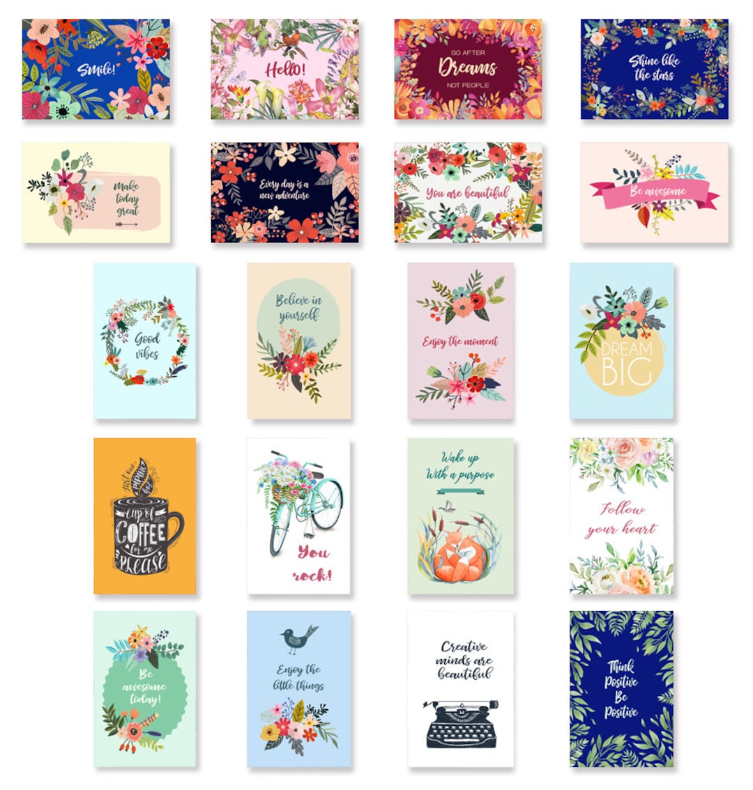 ENCOURAGING Quotes Postcard Set of 20 Identical Postcards ...