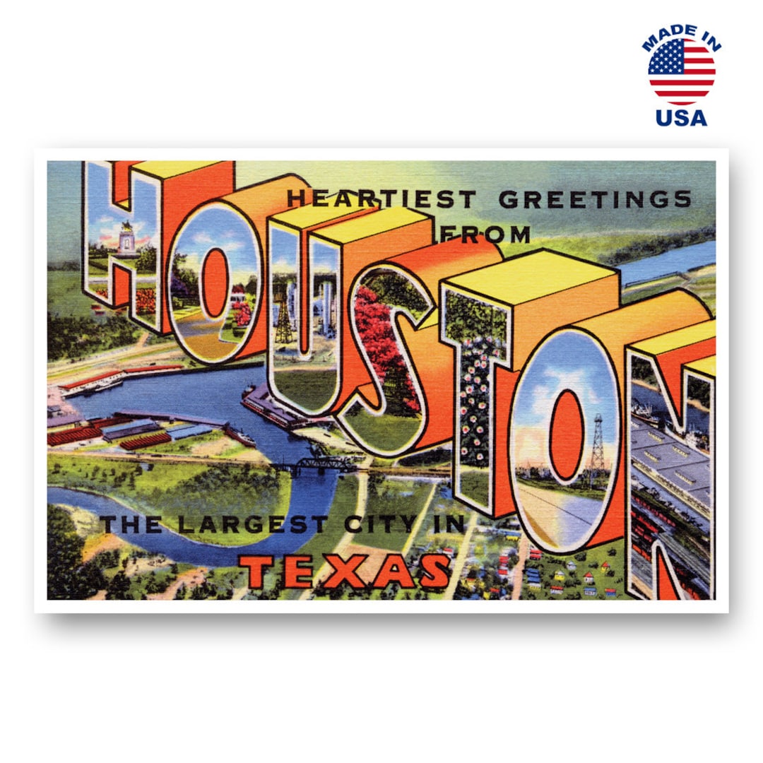 Greetings From HOUSTON, TX Vintage Reprint Postcard Set of 20 Identical ...