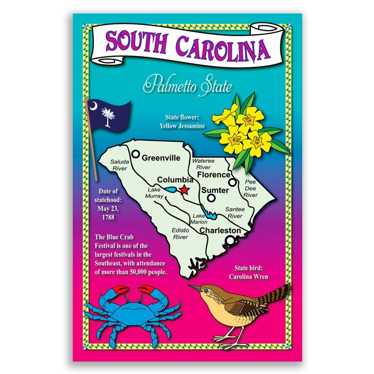 U.S. State Map Postcard Set of 50. Postcards Variety Pack. Post Cards ...