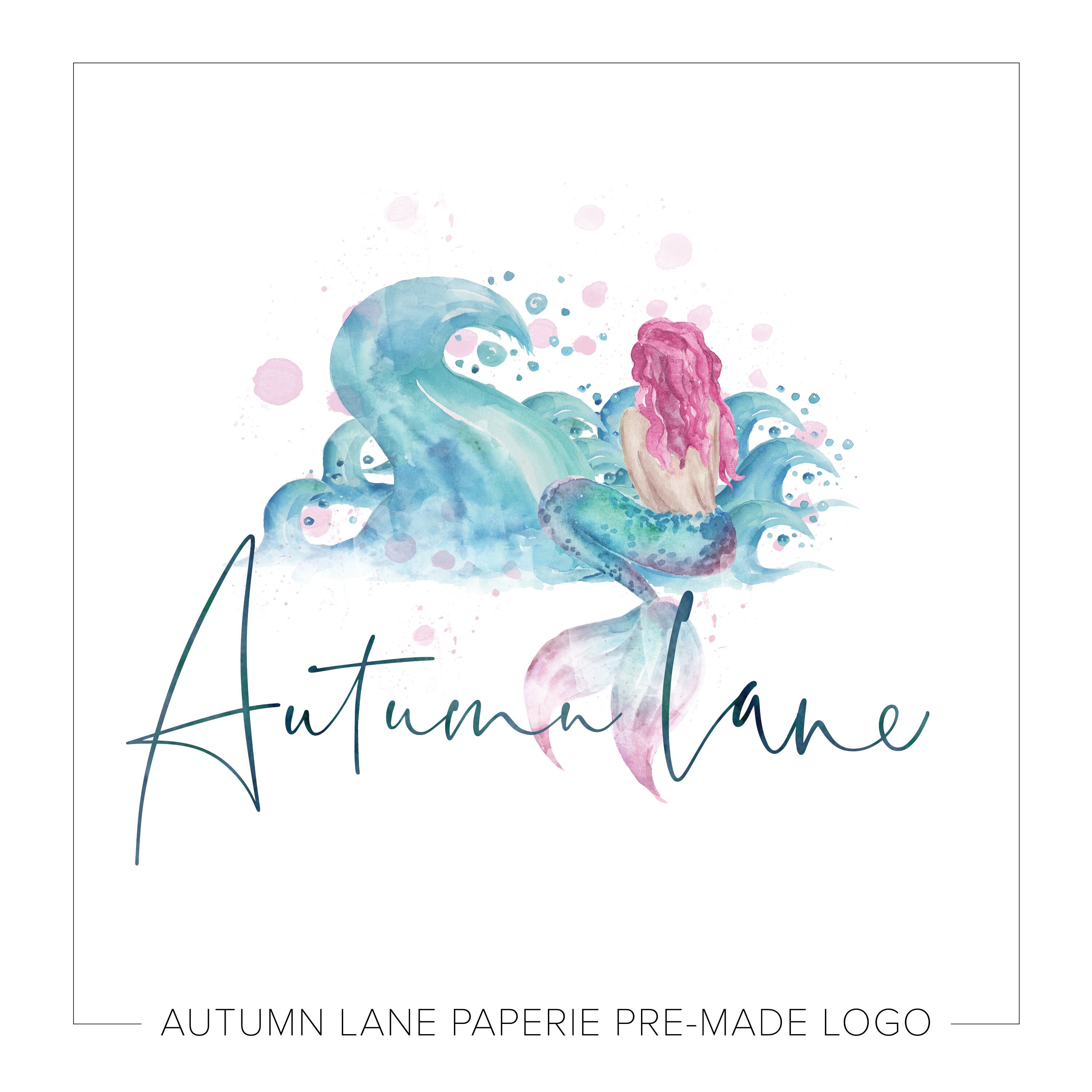 Graphic Design Beach Logo Premade Logo Design Mermaid Logo Floral Logo ...