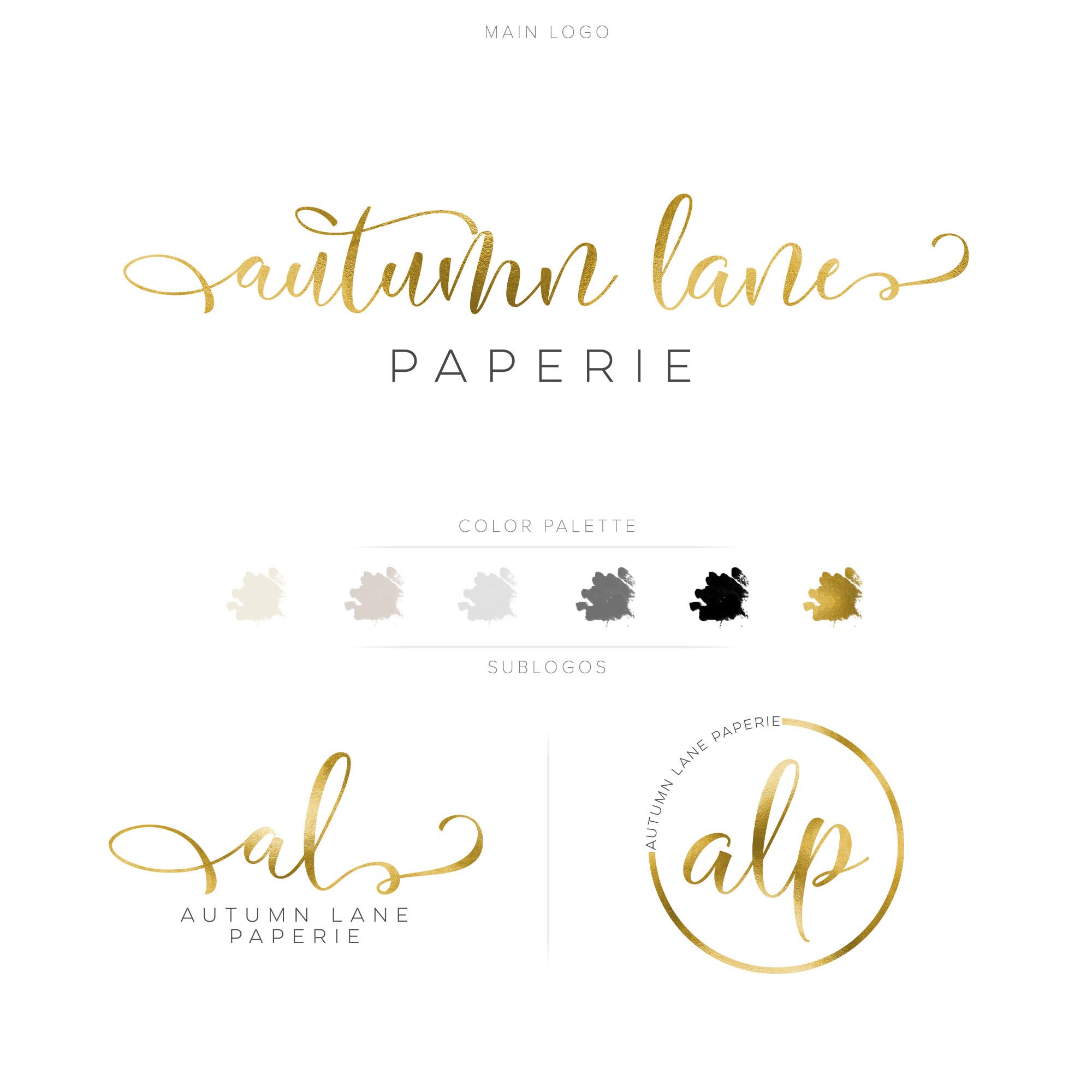 Paper Business Card Design Watercolor Logo Premade Logo Logo Design ...