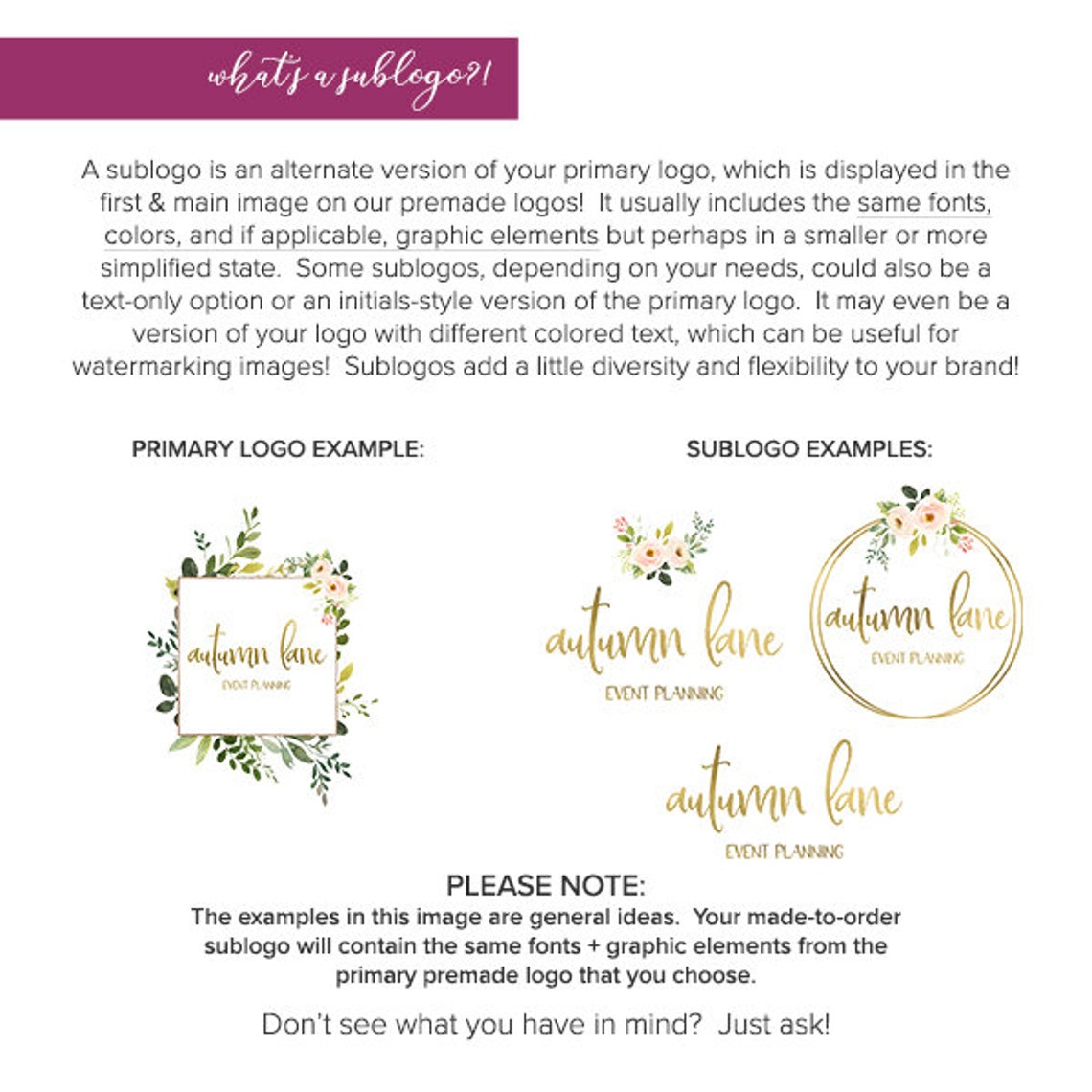 Premade Logo Design Watermark Logo Website Logo Business | Etsy