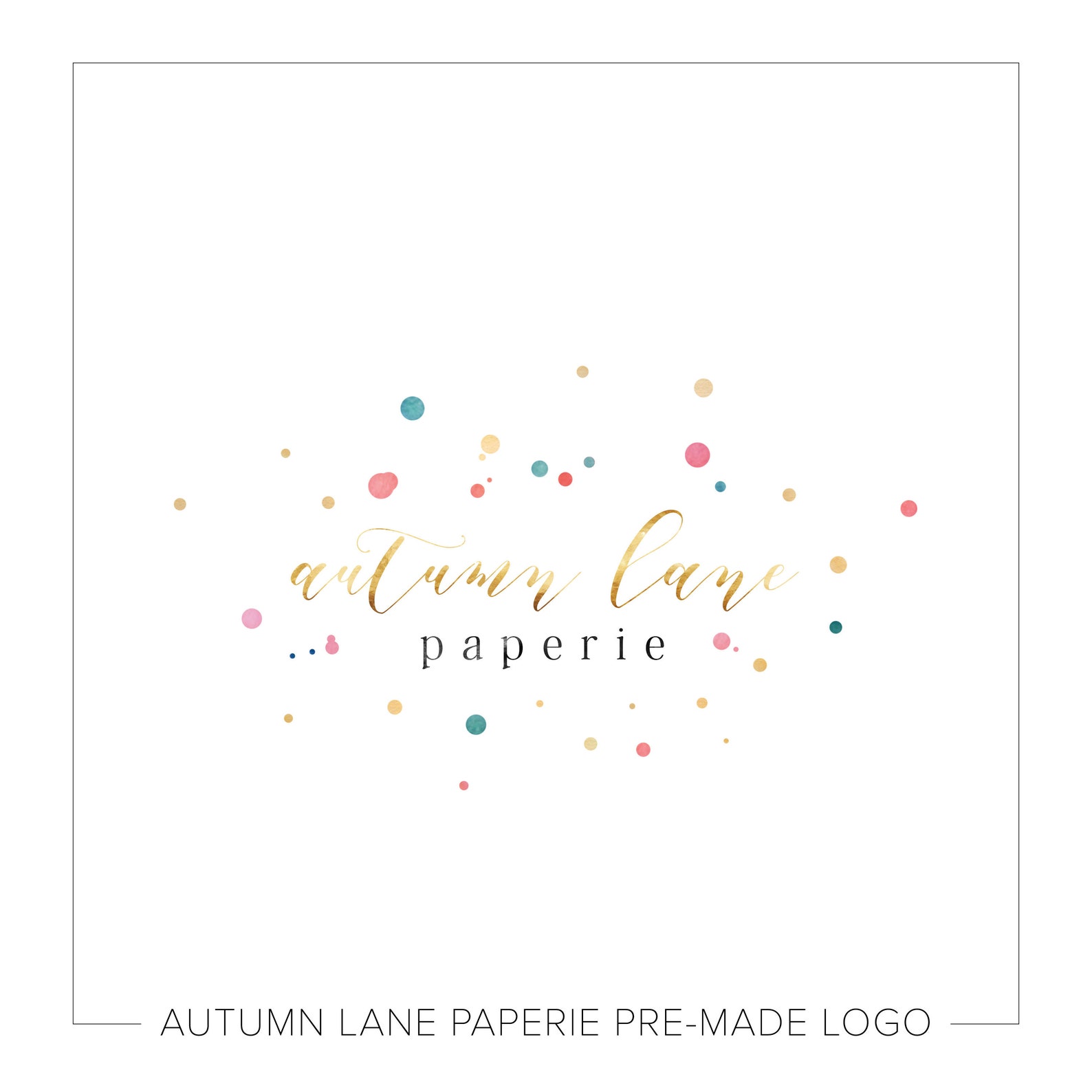 Premade Logo Design Watermark Logo Sprinkle Logo Watercolor | Etsy