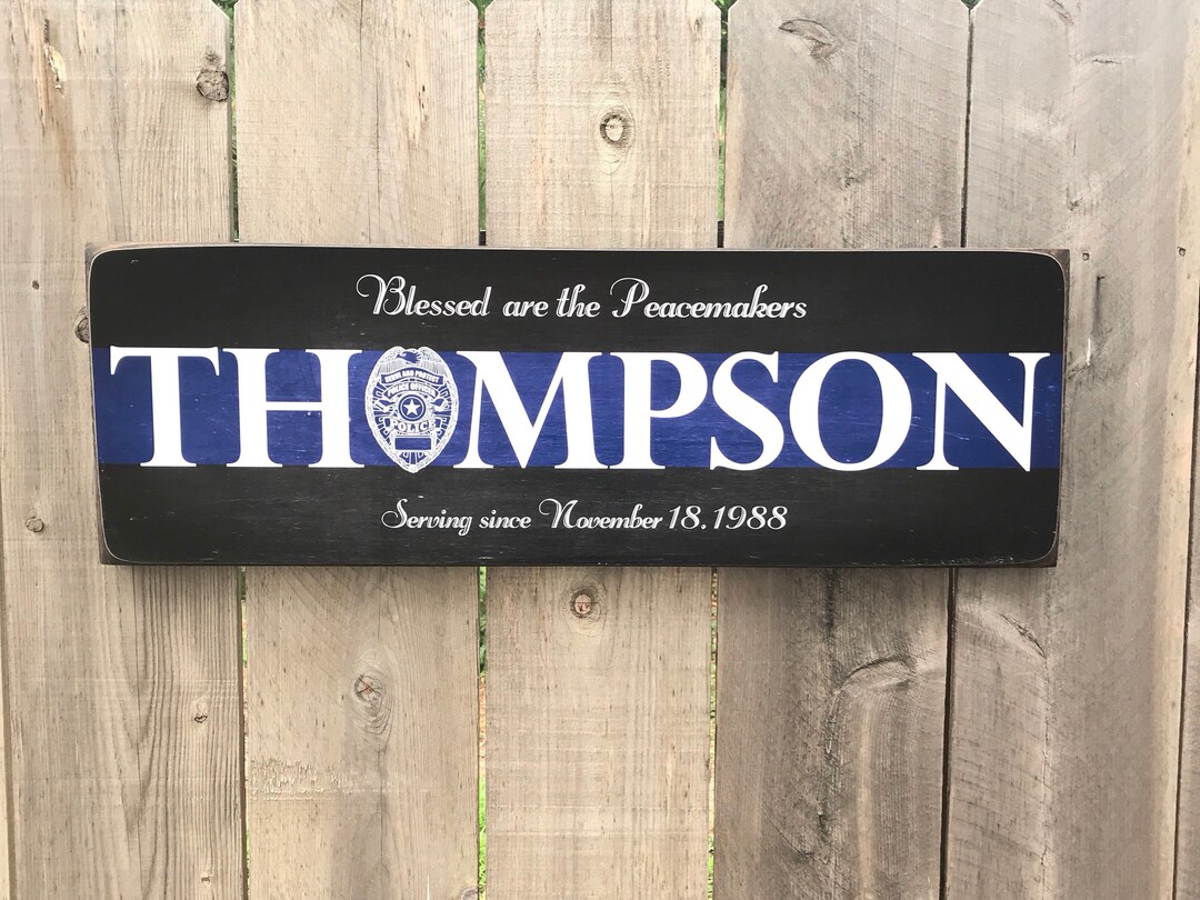 Police Officer Service Name Sign, Blessed Are the Peacemakers, Police ...