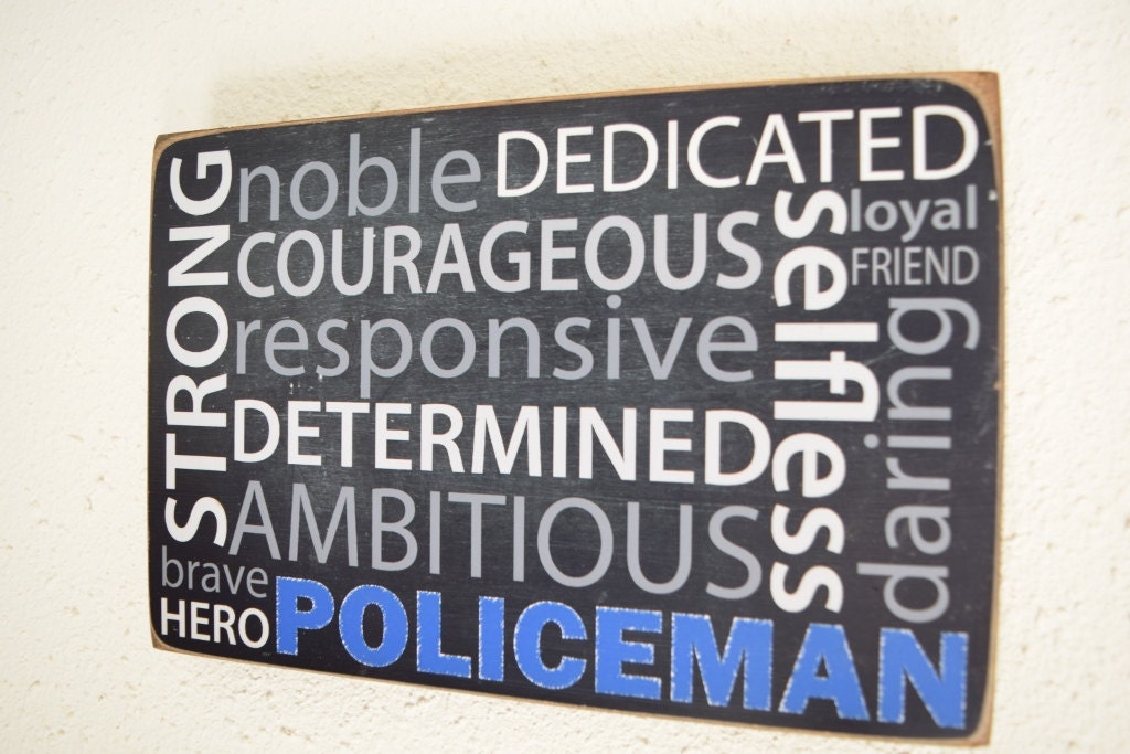 Policeman Sign Descriptive Police Officer Words Police | Etsy