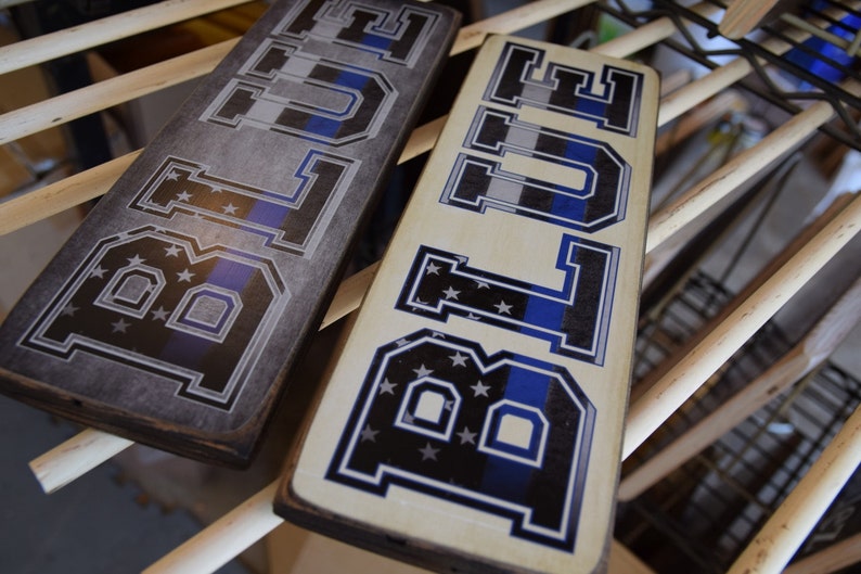 Blue Line Sign Police Sign Police Decor Police Officer | Etsy