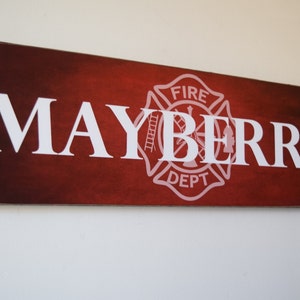Firefighter Name Sign, Family Name, Firefighter Decor, Fireman Decor ...