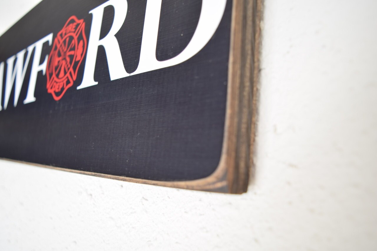 Firefighter Name Sign Firefighter Decor Family Name Fireman - Etsy