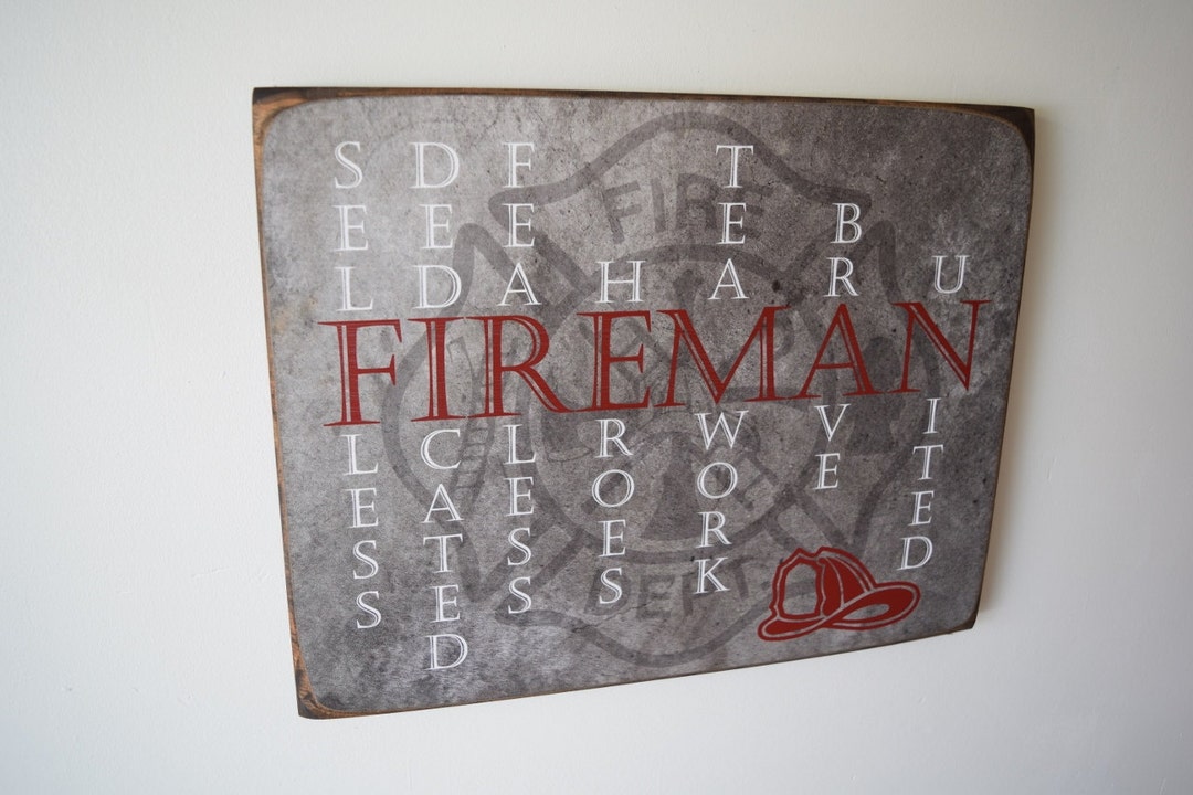 Fireman Sign, Fireman Decor, Firefighter Sign, Firefighter Sign ...