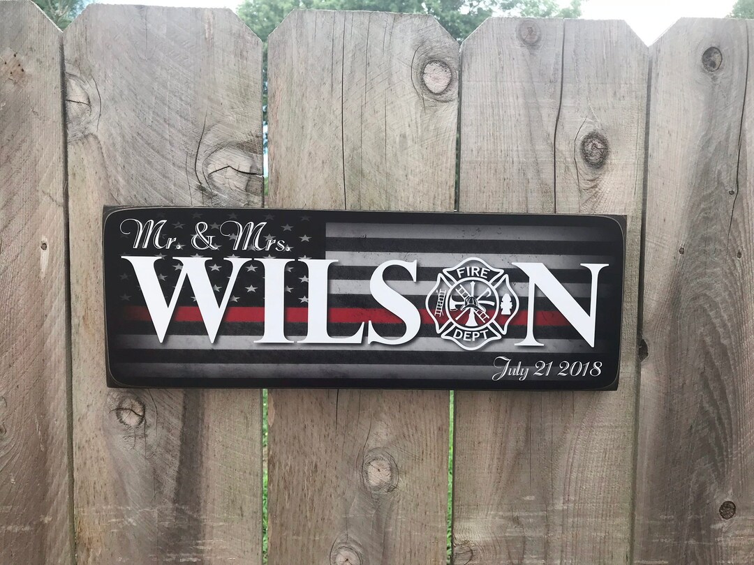 Firefighter Couple Mr Mrs Gift, Firefighter Family Sign, Firefighter ...
