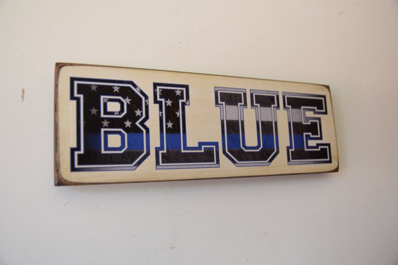 Blue Line Sign Police Sign Police Decor Police Officer | Etsy