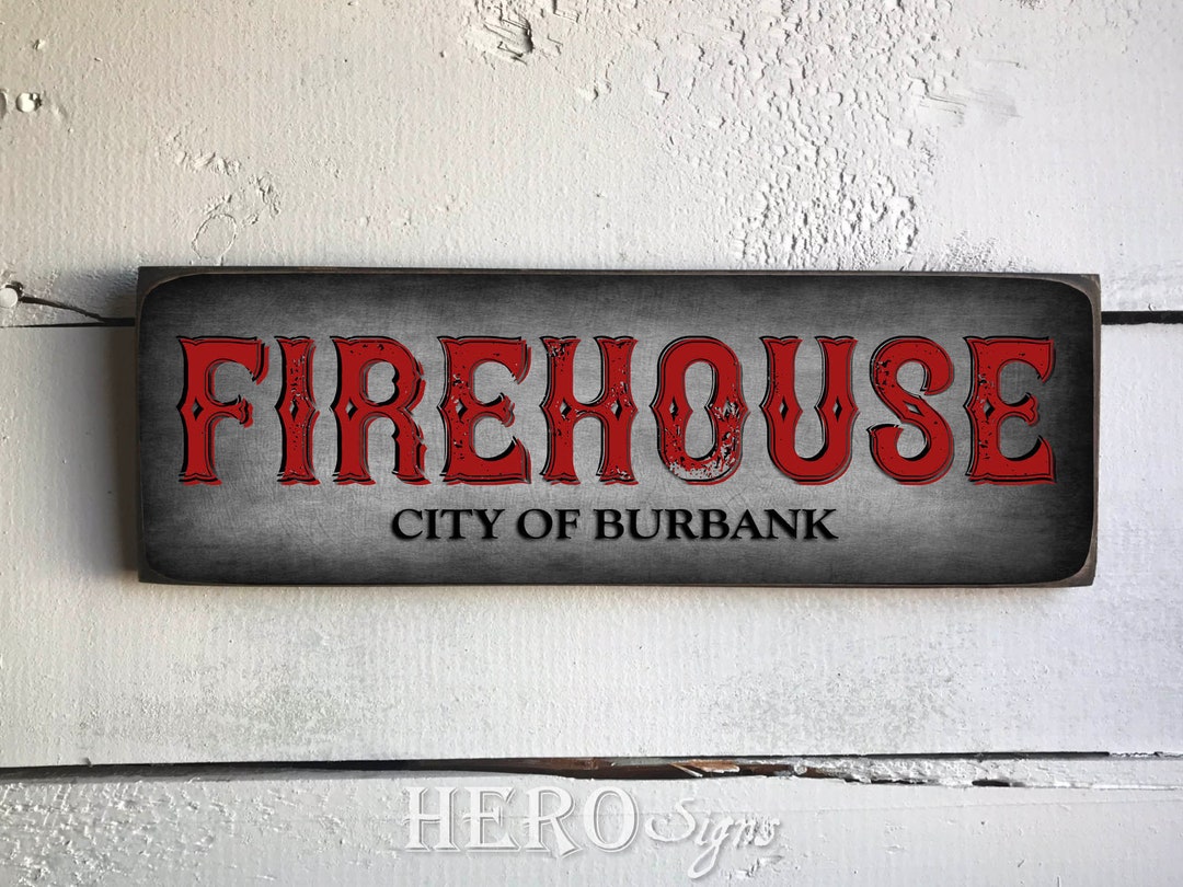 Firehouse Sign, Custom Firefighter Decor, Fireman Decor, Firefighter ...