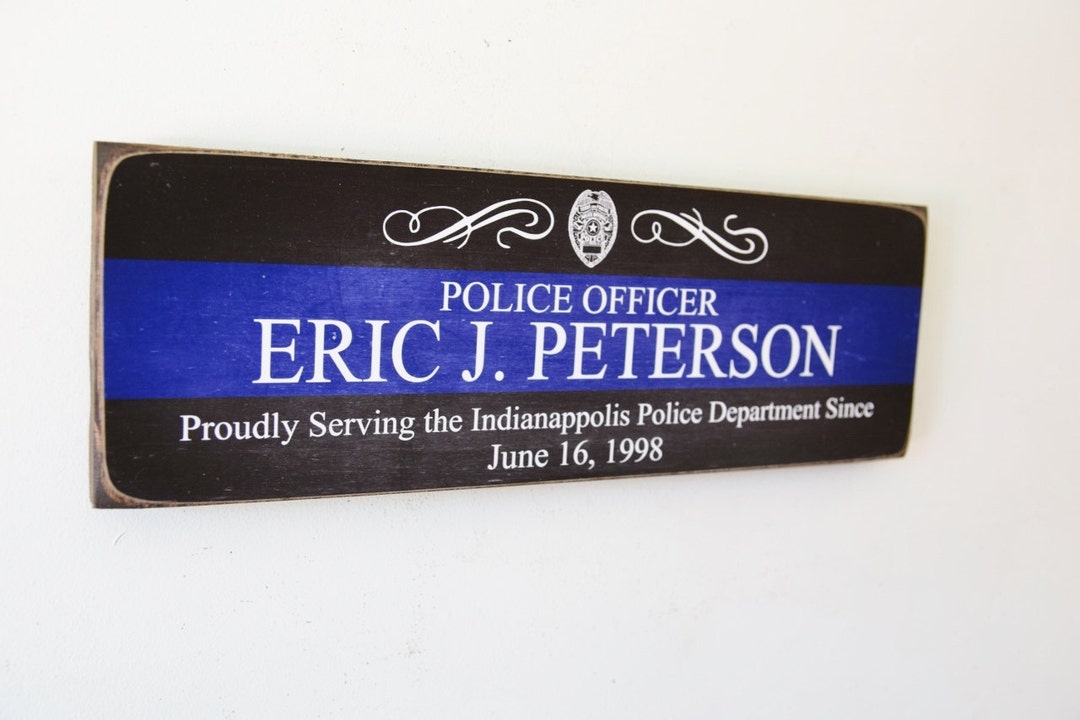Police Officer Service Sign, Police Name, Police Decor, Police Officer ...