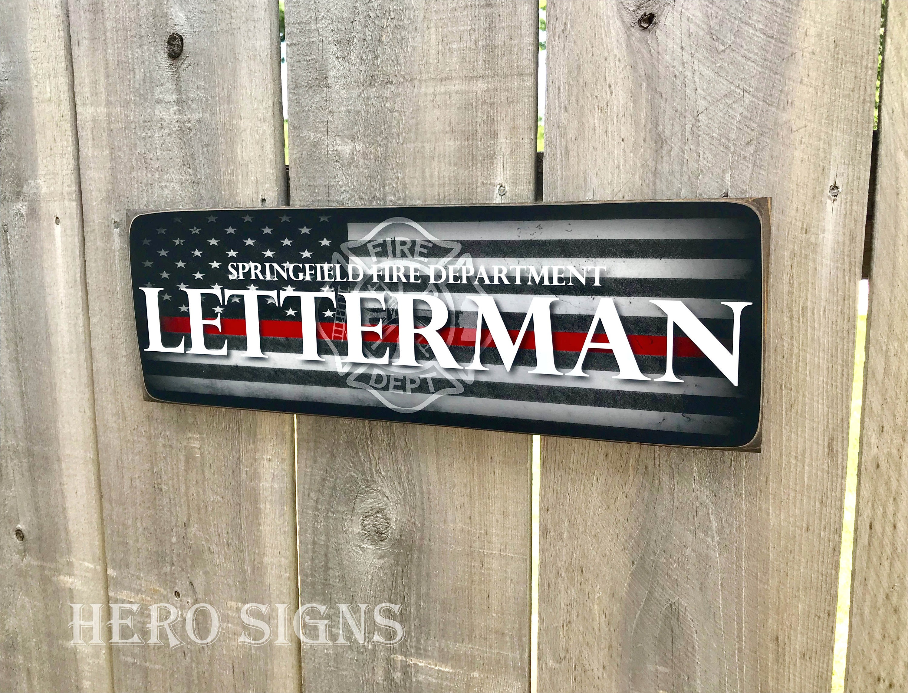 Fire Department Firefighter Name Sign, Fireman Gift, Firefighter Name ...