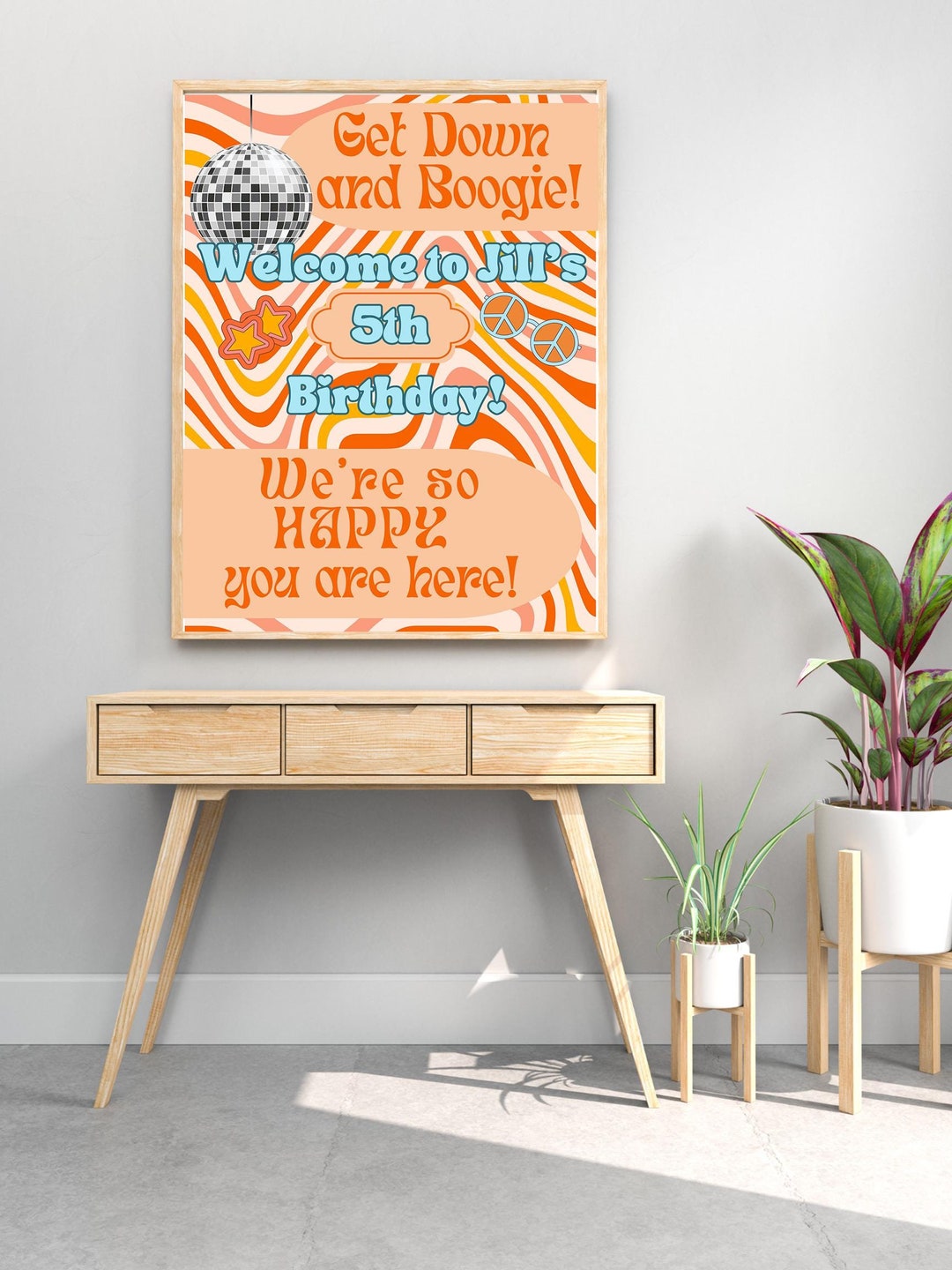 Editable Disco Party Welcome Sign - Digital, Custom, Disco Ball, Get ...