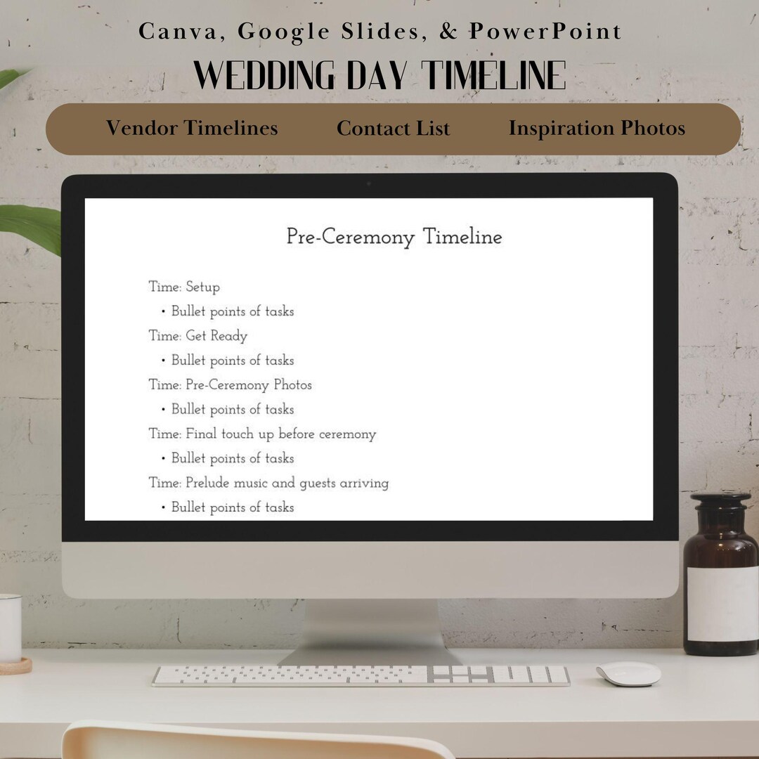 Wedding Day Timeline Wedding Planner List Vendor Timelines Contact List ...