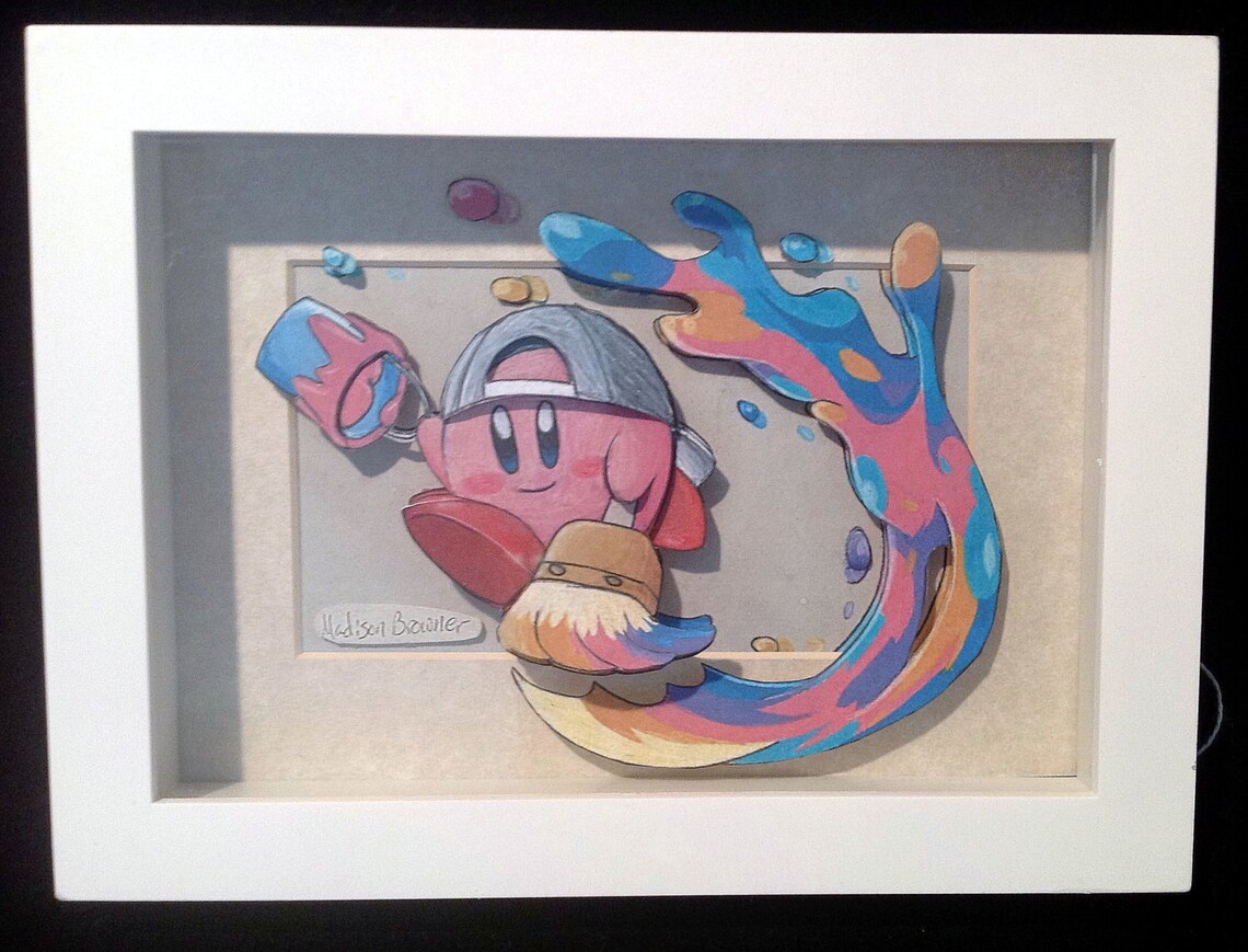 3D Paper-cut Video Game Art; Kirby - Etsy