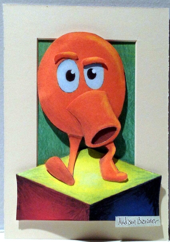 3-D Paper-Cut Video Game Art: Qbert | Etsy