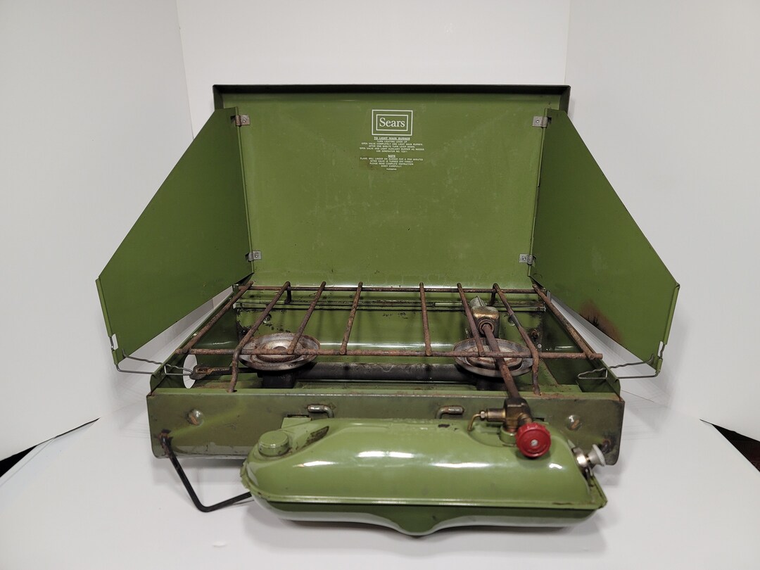 Sears avocado 2 Burner Camp Stove / 3-74 Made in USA - Etsy