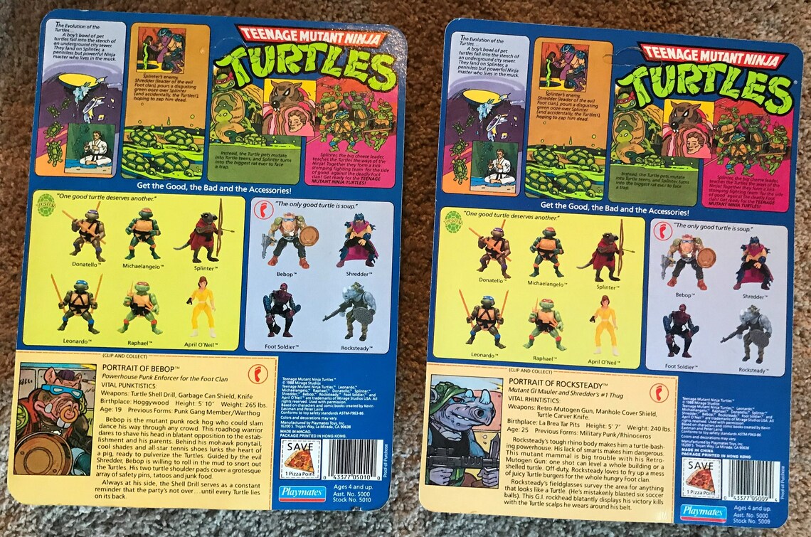 Teenage Mutant Ninja Turtles Vintage Original TMNT 1980's Set of (2ea ...