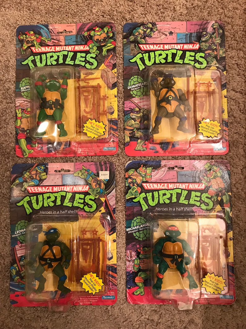 Set of (5) Teenage Mutant Ninja Turtles TMNT Vintage Original Toys 1988 ...