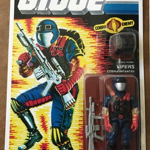 Recarded Set of 4ea GI Joe A Real American Hero ARAH Cobra Commander, Scrap Iron, Cobra Eel, and ...