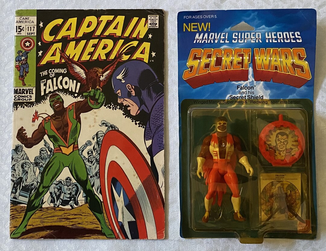 Set of (2) | Secret Wars Falcon Toy 1984 + Captain America #117 Comic ...