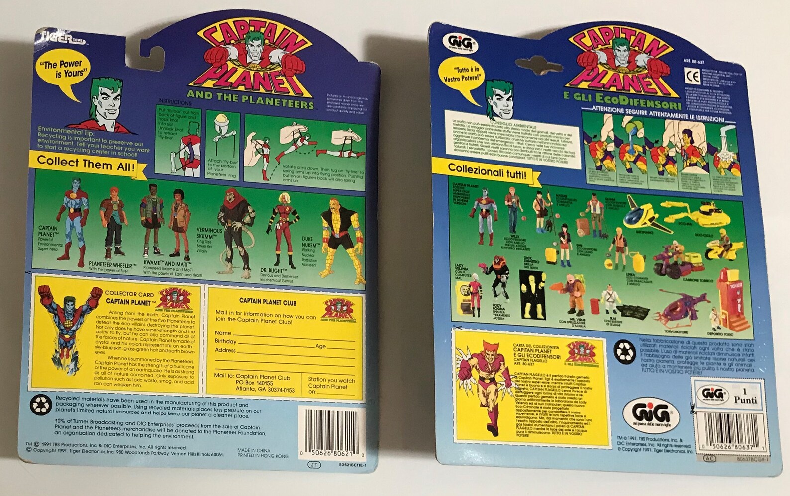 Captain Planet and Captain Pollution Rare Vintage Original Toys From ...
