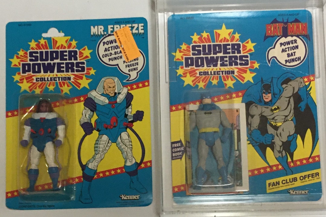 Kenner Super Powers Batman 12-back 1984 & Mr. Freeze 1985 | Both New in ...