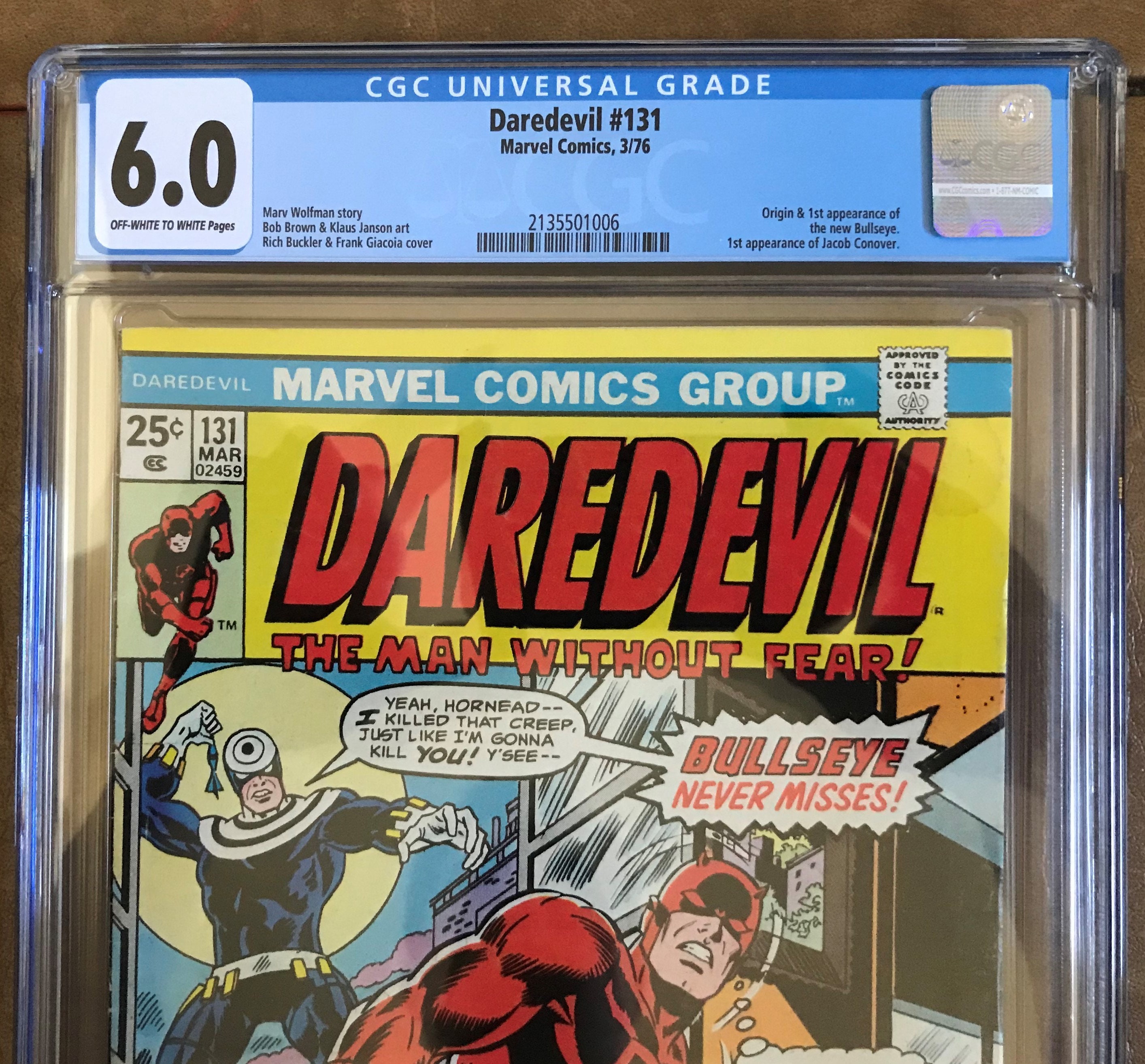 Daredevil 131 Comic From 1976 CGC Graded 6.0 1st Appearance Bullseye ...