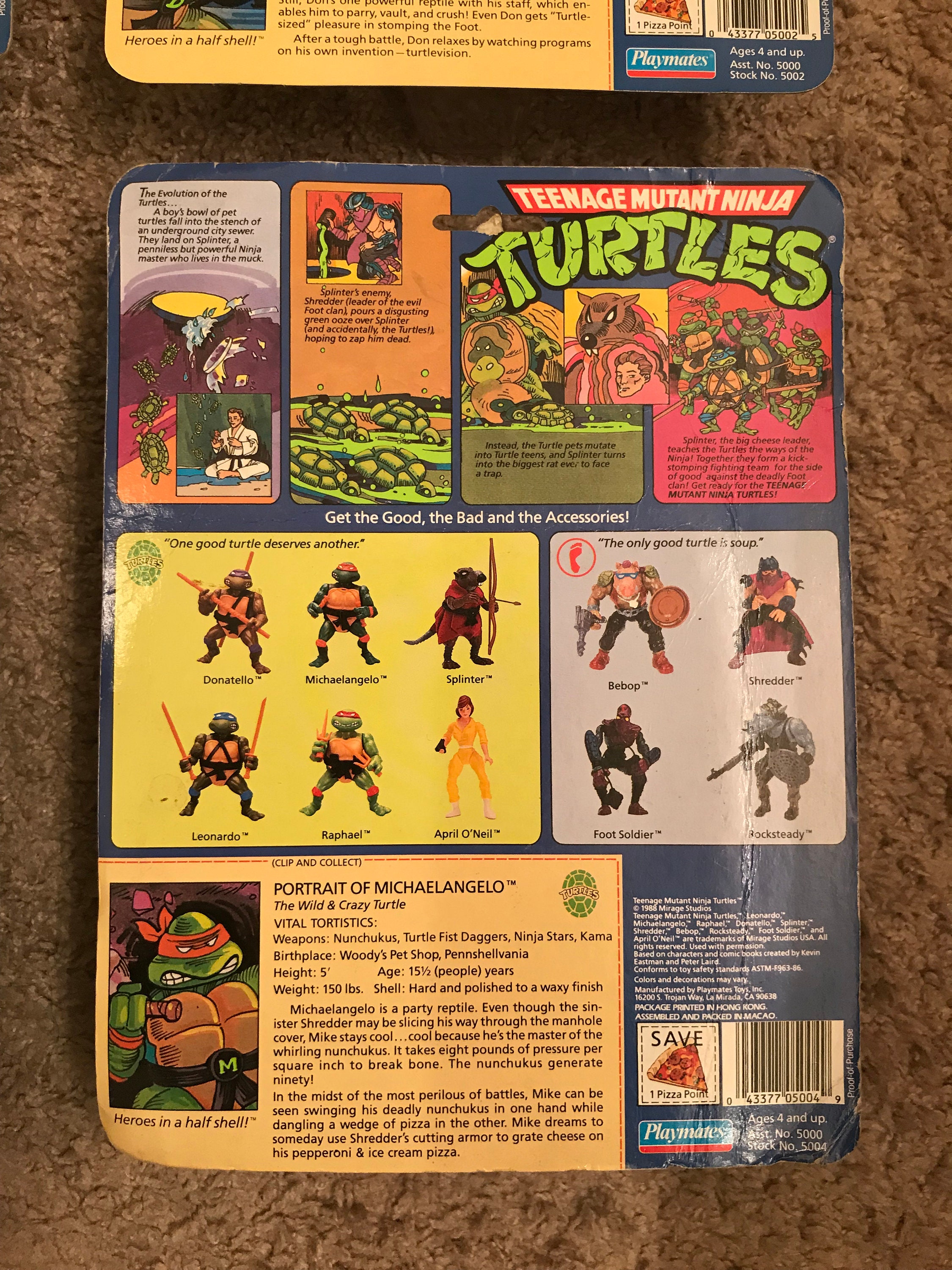 Set of 5 Teenage Mutant Ninja Turtles TMNT Vintage Original Toys 1988 ...
