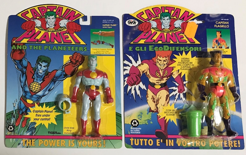 Captain Planet and Captain Pollution Rare Vintage Original Toys From ...