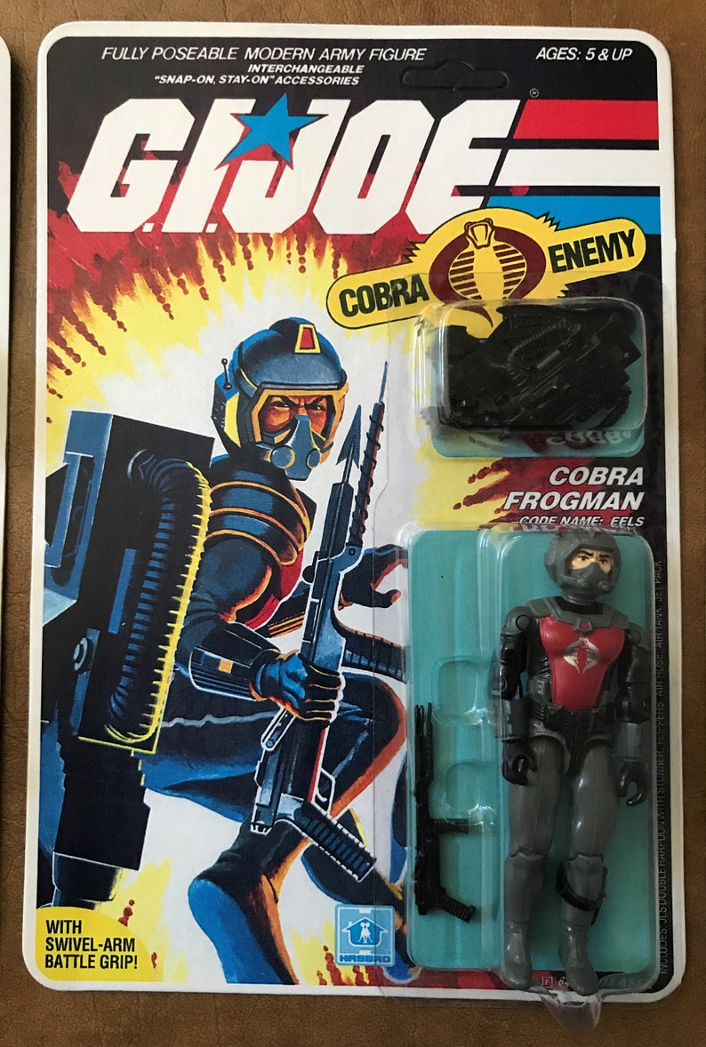 Recarded Set of 4ea GI Joe A Real American Hero ARAH Cobra Commander, Scrap Iron, Cobra Eel, and ...