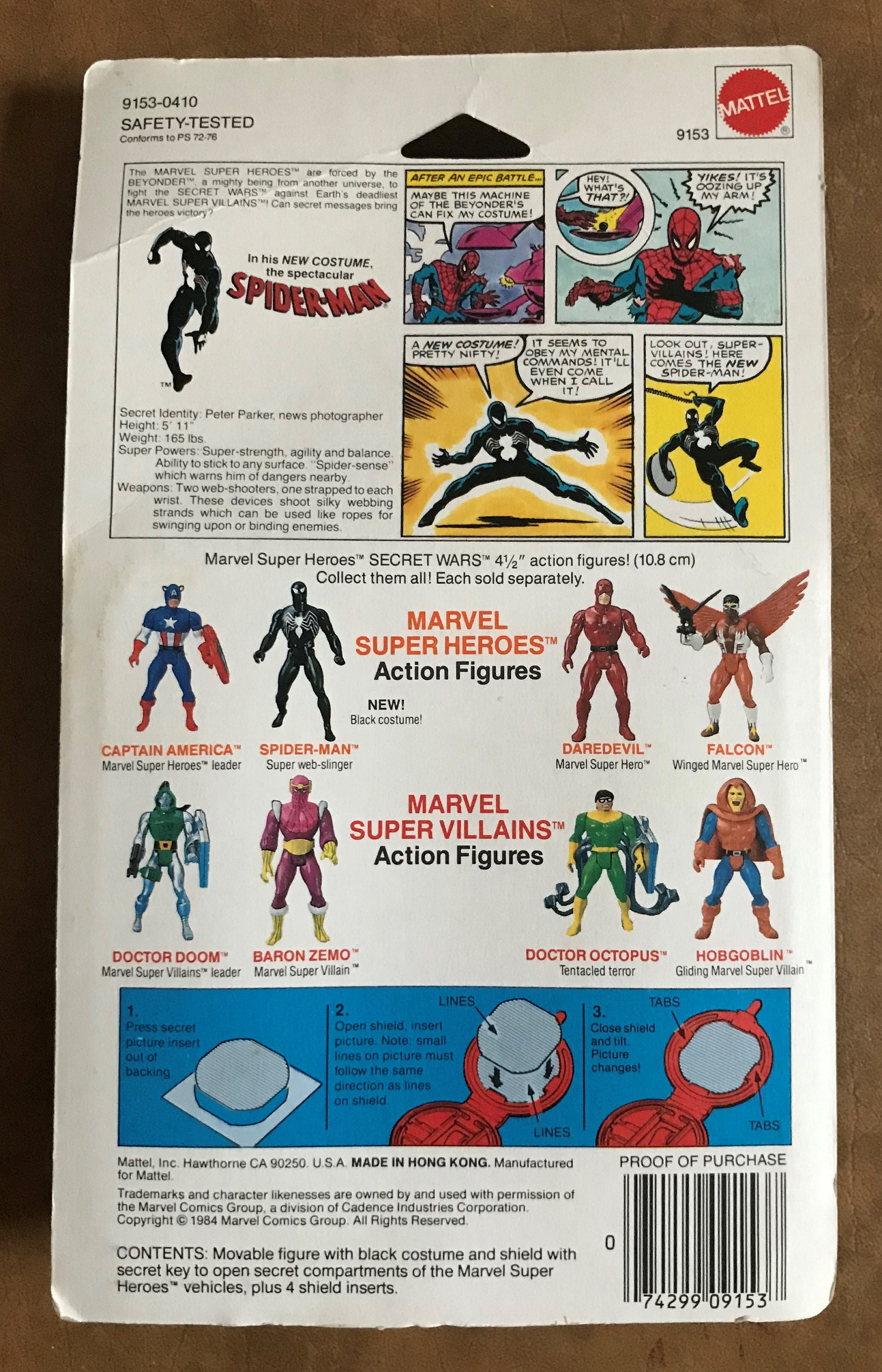 Set of (2) | Secret Wars Spider-man Black Costume Toy 1984 ...