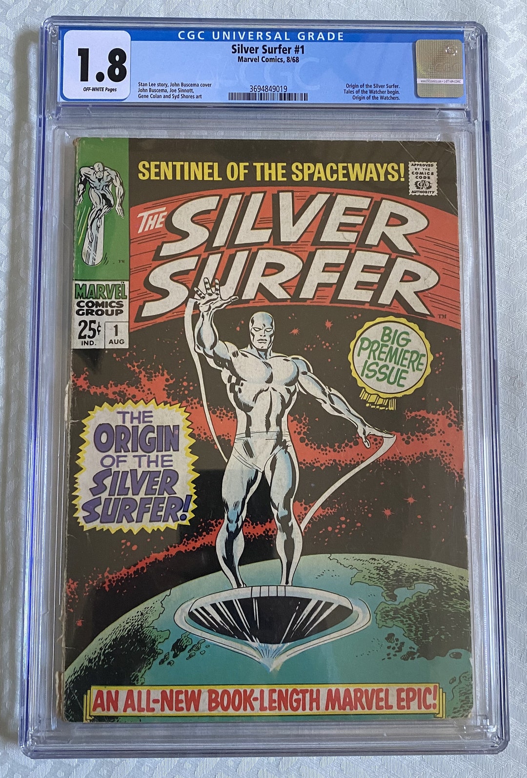 Silver Surfer #1 From 1968 CGC Graded 1.8 - Origin Story | 100% Vintage ...