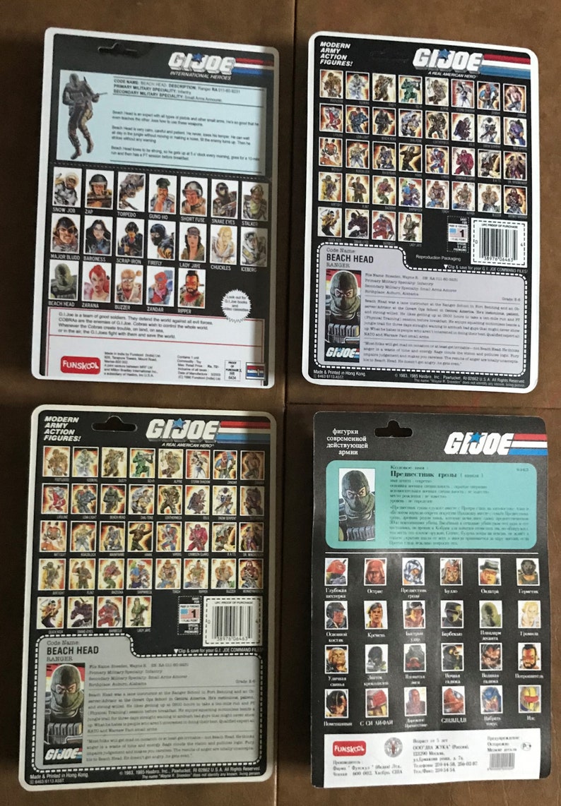 GI Joe Beach Head Variants Set of 4ea - Etsy