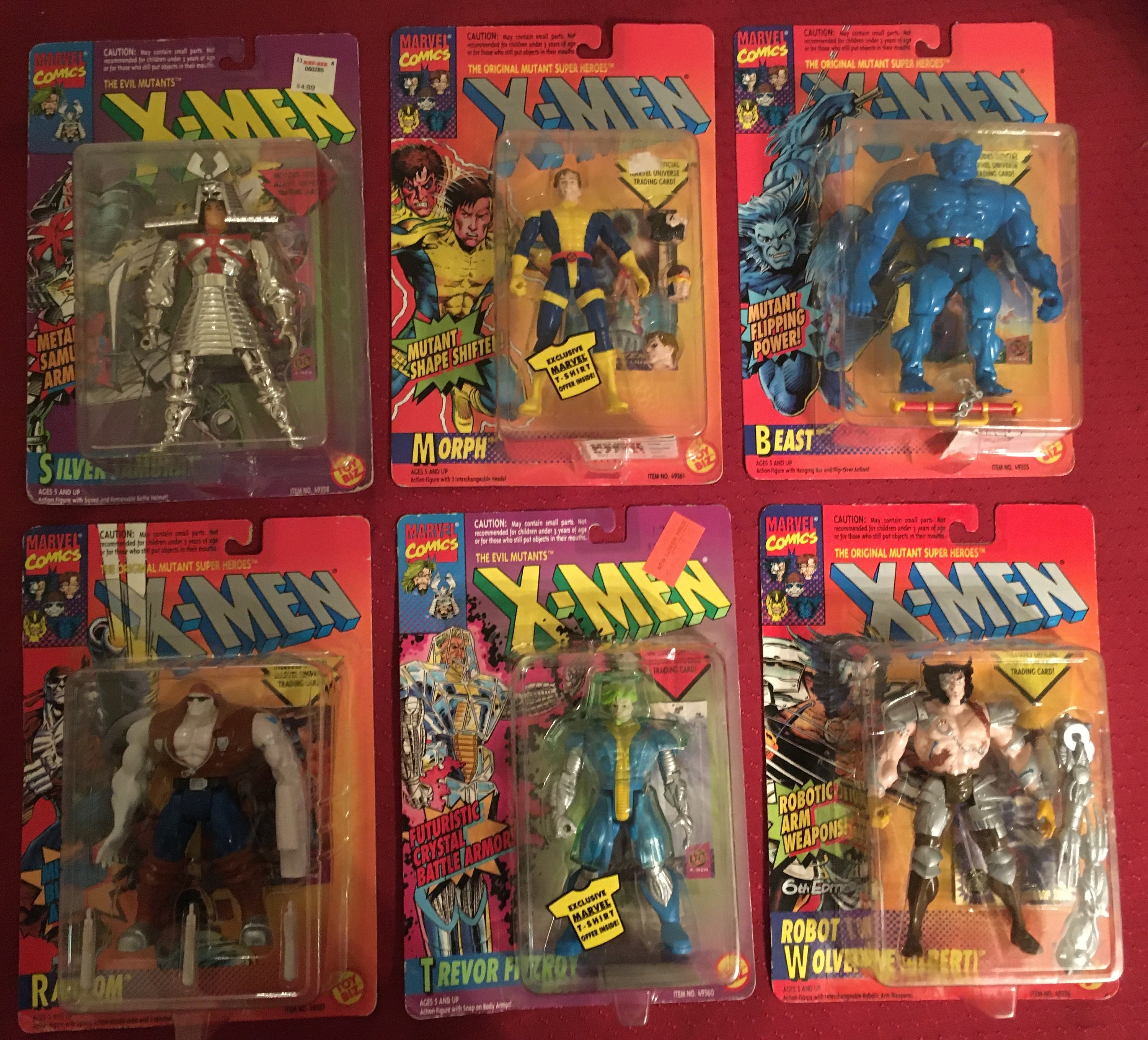 X-men 1994 Series (6ea) | Silver Samurai, Morph, Beast, Random, Trevor ...